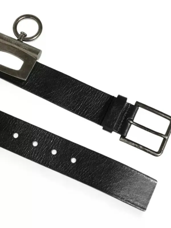 Dolce & Gabbana Grained Leather Ring-detail Belt