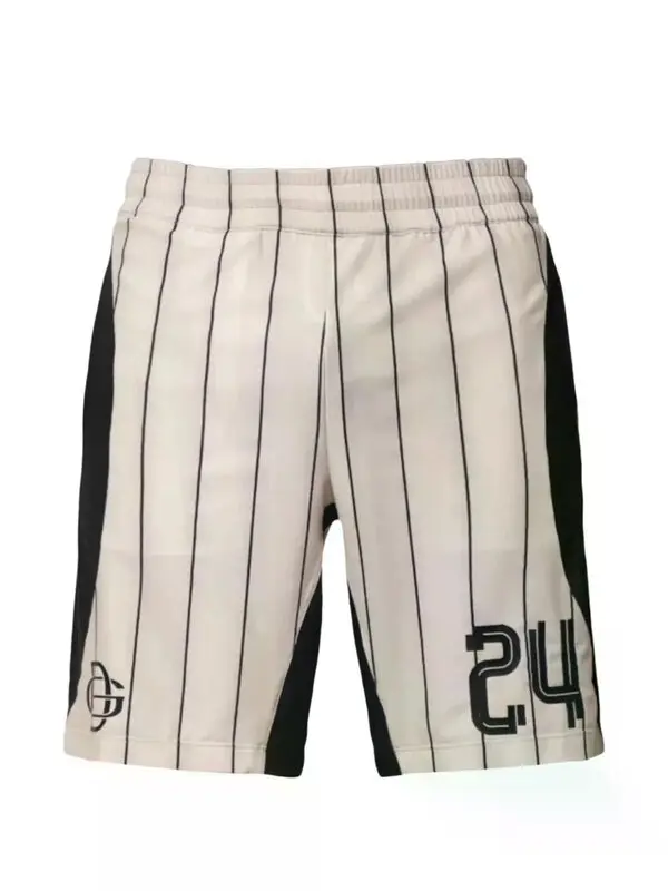 Dolce & Gabbana Pinstripe-pattern Dg Logo Shorts - Neutrals