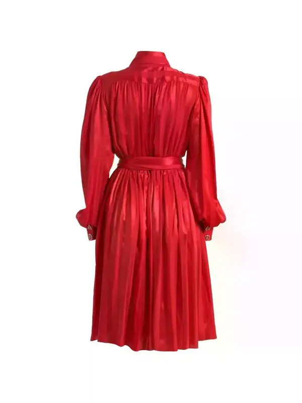 Dolce & Gabbana Belted Pleated Midi Dress