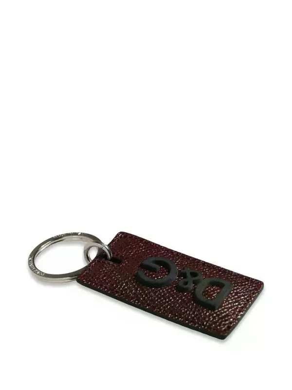 Dolce & Gabbana Logo-plaque Leather Keychain - Brown