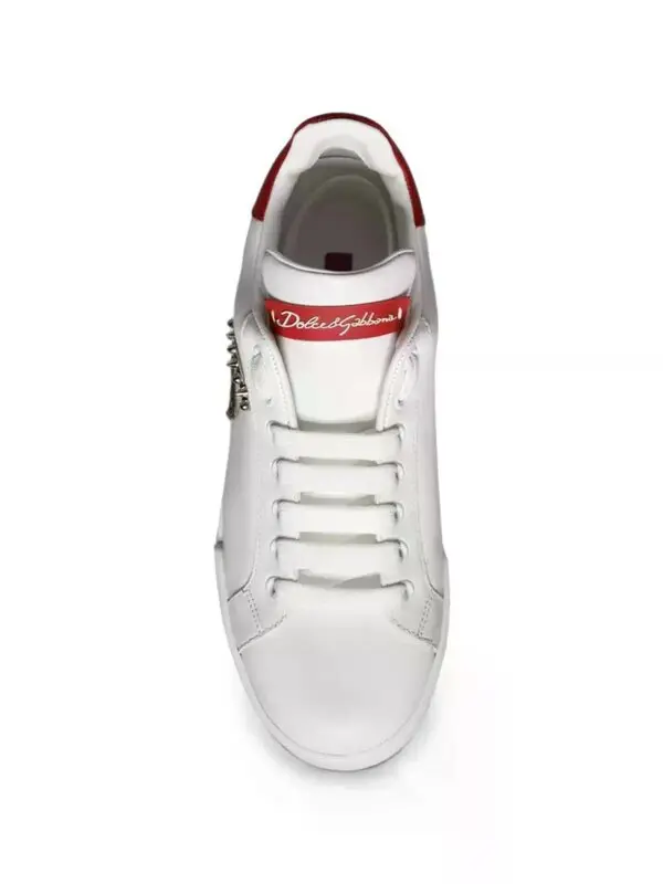 Dolce & Gabbana Portofino Applique Leather Sneakers