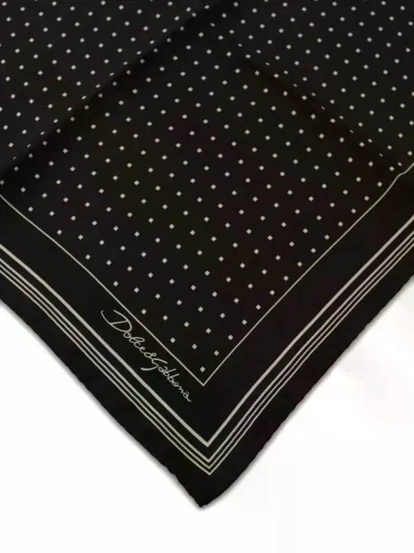 Dolce & Gabbana Polka-dot Logo-print Pocket Square