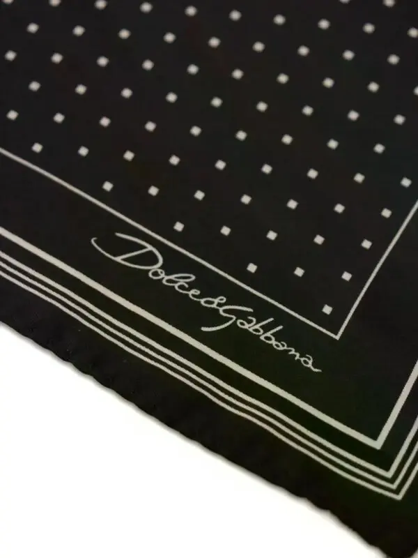 Dolce & Gabbana Polka-dot Logo-print Pocket Square