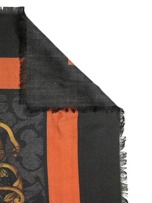 Dolce & Gabbana Crest-print Fringed Scarf
