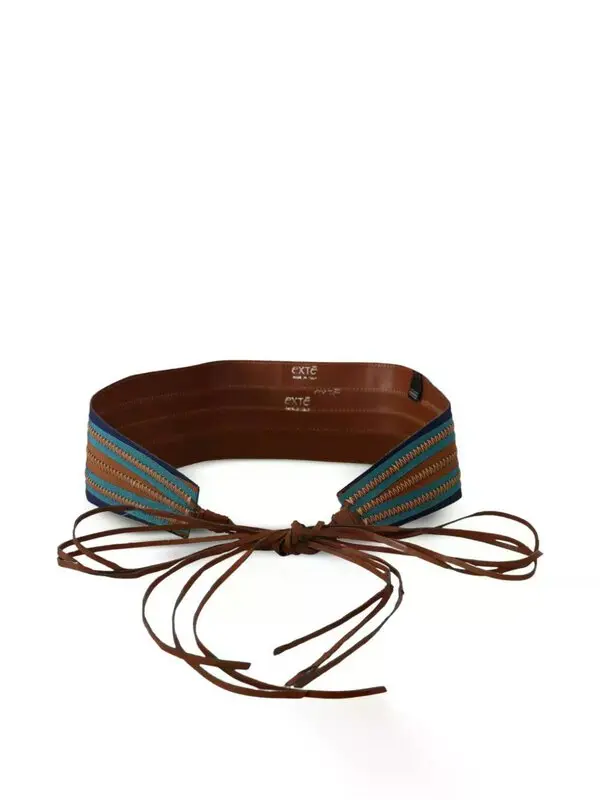 EXTE Striped Tie-fastening Belt