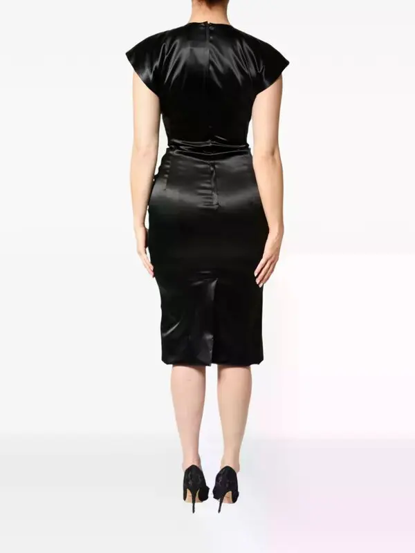 Dolce & Gabbana Satin Cap-sleeve Midi Dress