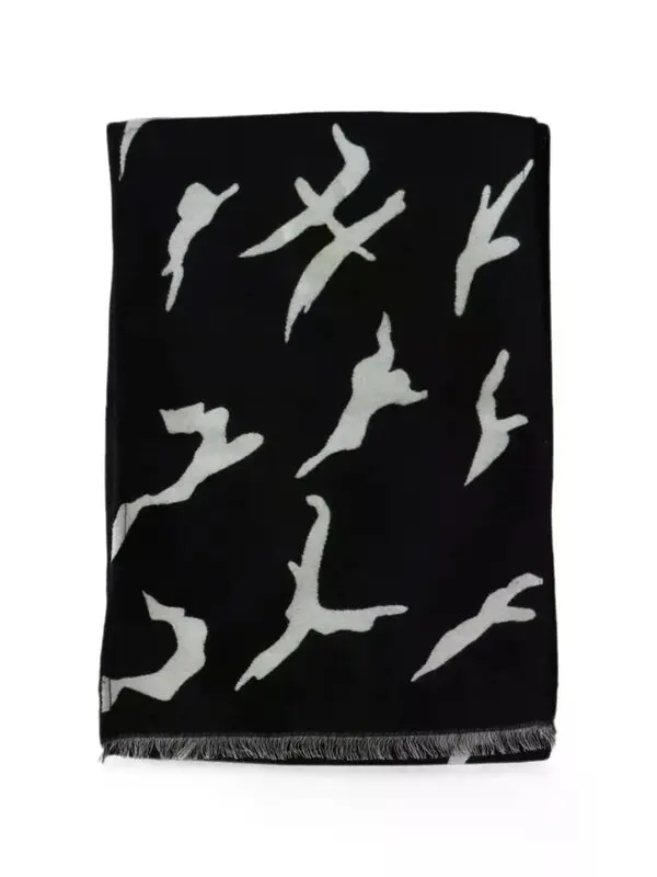 Givenchy Abstract-print Fringed Scarf - Black