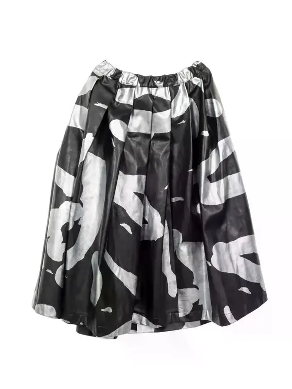 Comme Des Garçons Abstract Print Pleated Skirt