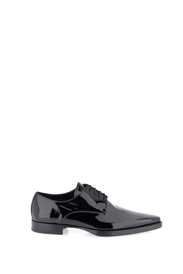 Dsquared2 Punk Laced-up Derby In Patent Leather - Black
