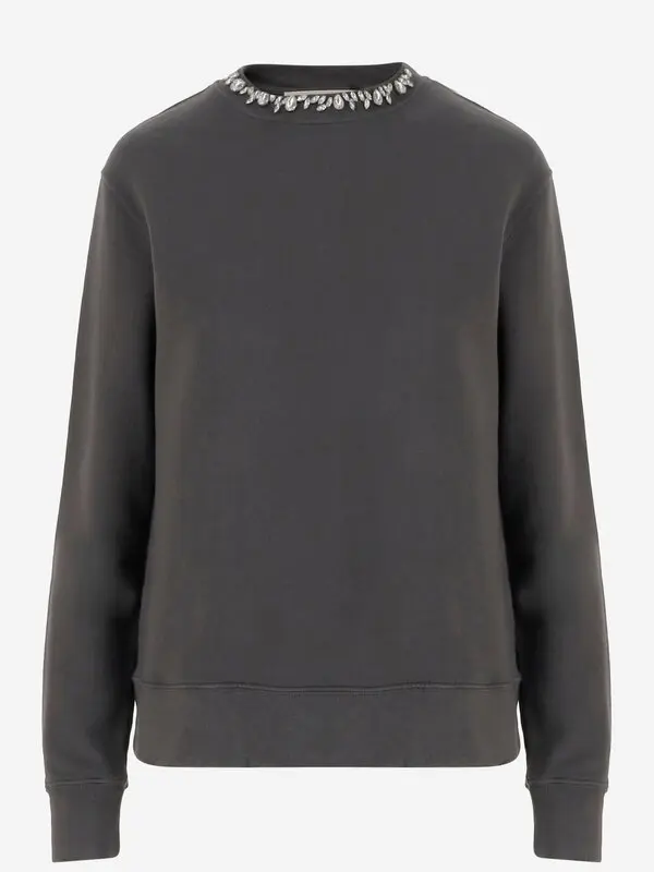 GOLDEN GOOSE Cotton Sweatshirt With Crystals