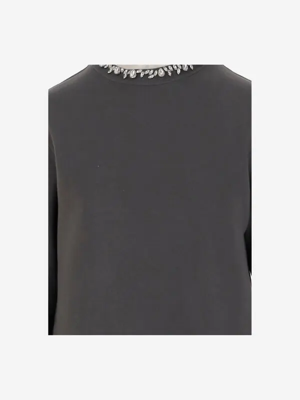 GOLDEN GOOSE Cotton Sweatshirt With Crystals