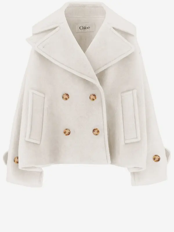 Chloé Oversized Short Coat In Wool Blend