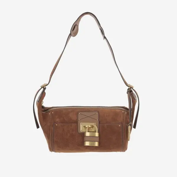 Chloé Paddington Crossbody Bag In Suede - Brown