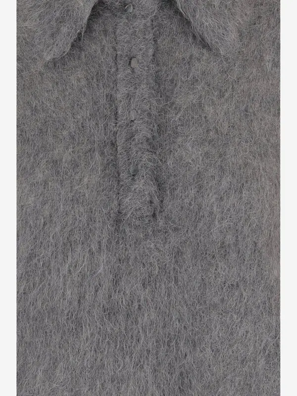 Chloé Alpaca Blend Polo Shirt With Brushed Finish