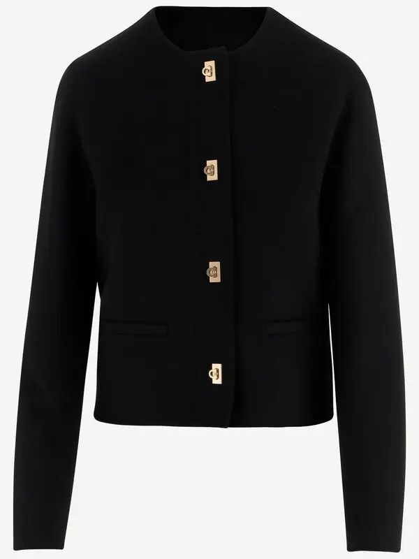 FERRAGAMO Wool And Cashmere Jacket With Golden Buttons