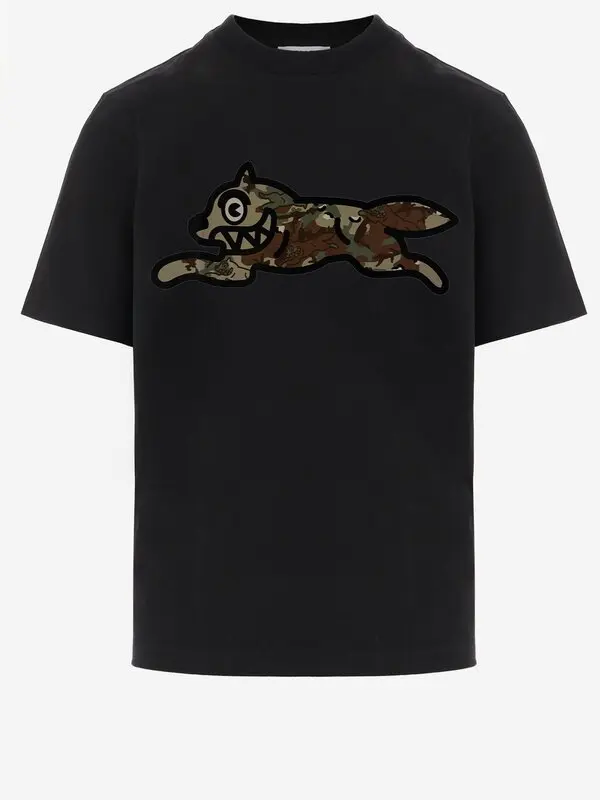 ICECREAM Cotton T Shirt With Logo - Black