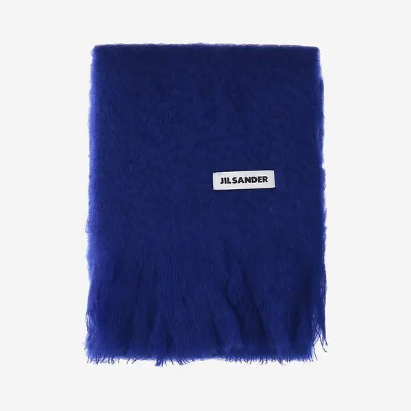 JIL SANDER Mohair Blend Scarf - Navy