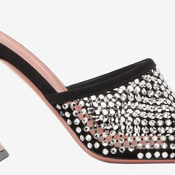 Amina Muaddi Lupita Crystal Sandals