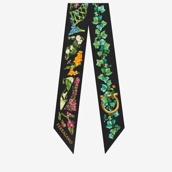 FERRAGAMO Mini Silk Bandeau With Eden Print