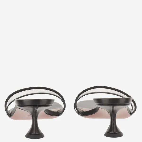 Amina Muaddi Andreea Glass Sandals - Black