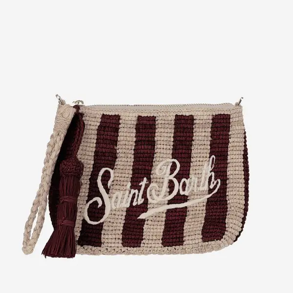 MC2 SAINT BARTH Rafiya Clutch With Logo