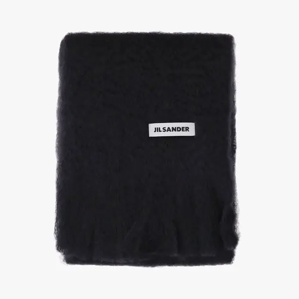 JIL SANDER Mohair Blend Scarf - Black