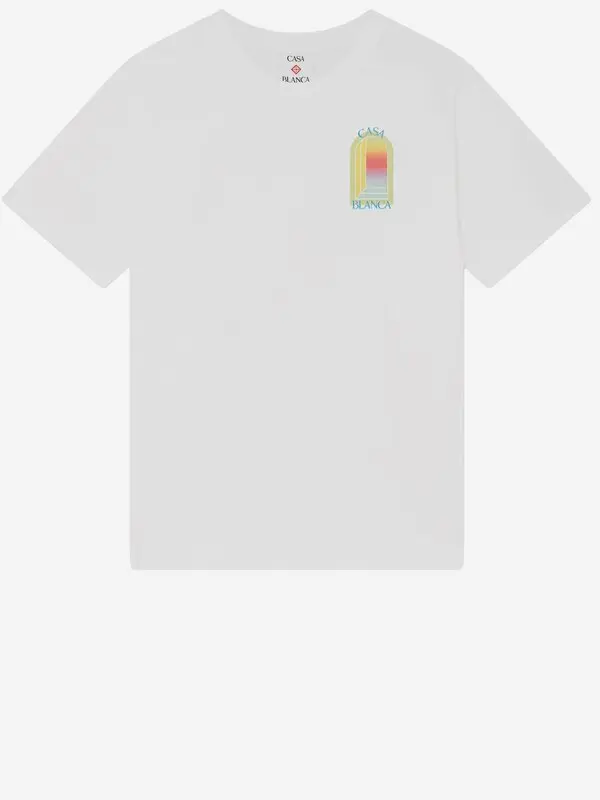 Casablanca Cotton T Shirt With Logo - Bianco