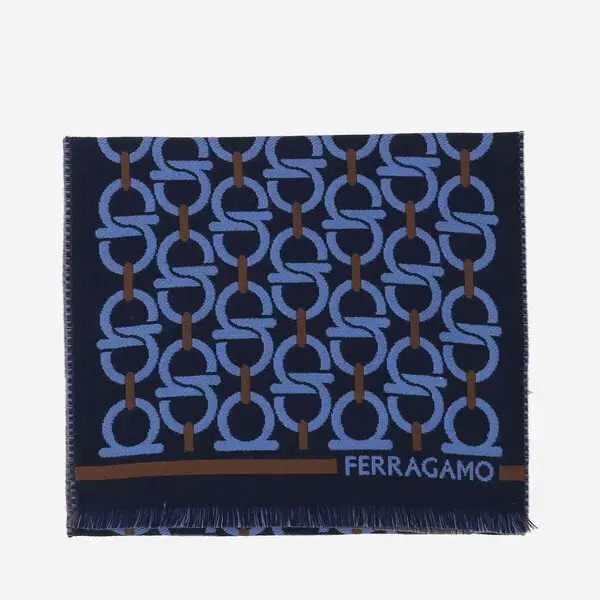 FERRAGAMO Wool Scarf With Hooks - Multi