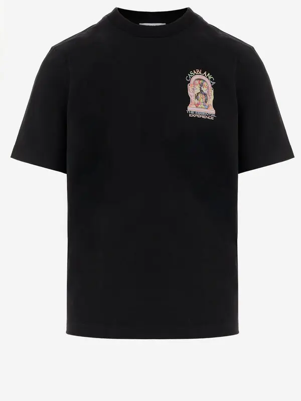 Casablanca Cotton T Shirt With Logo - Nero