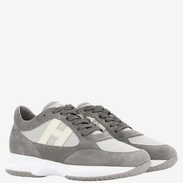 Hogan Interactive Sneakers In Leather And Nylon