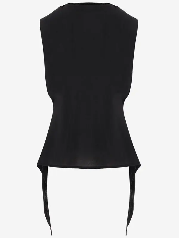 Jacquemus Sleeveless Paper Blend Top With Extended Side Panels