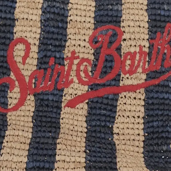MC2 SAINT BARTH Raffia Clutch With Logo