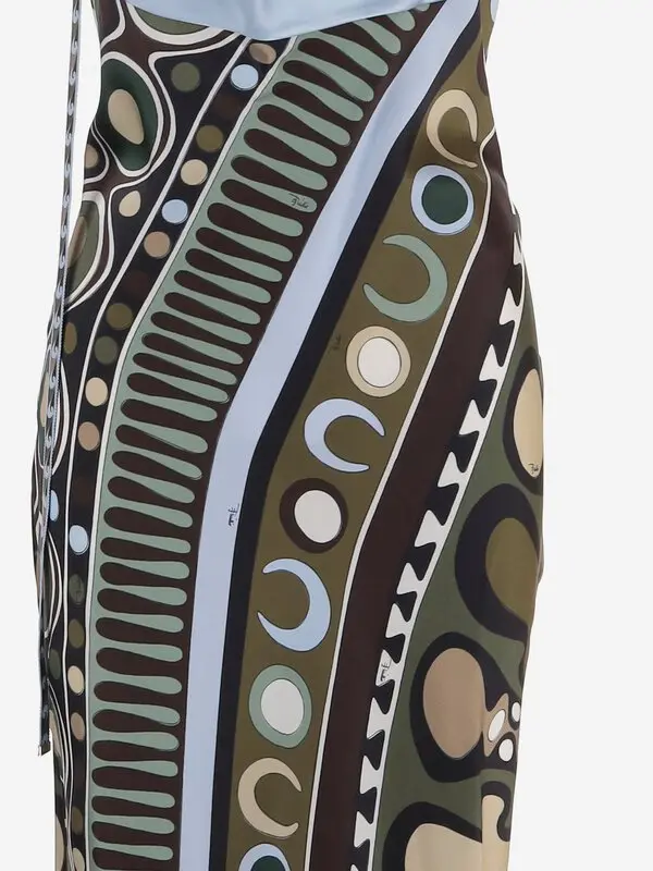 Emilio Pucci Long Silk And Viscose Dress With All Over Print