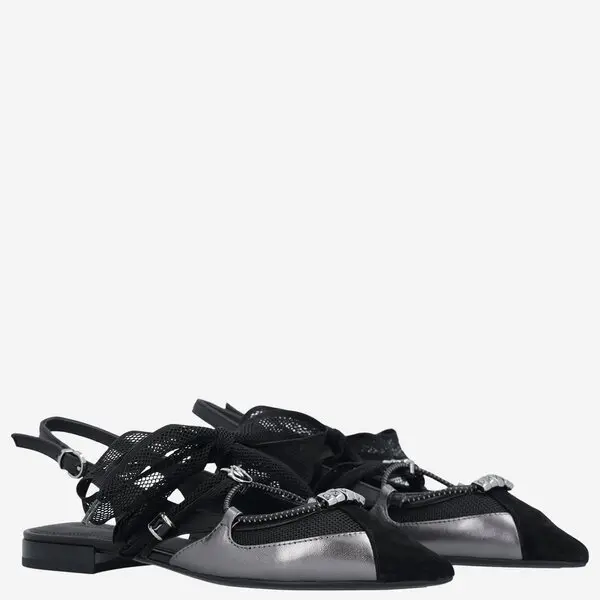 Pinko Slingback Lace Up Flats
