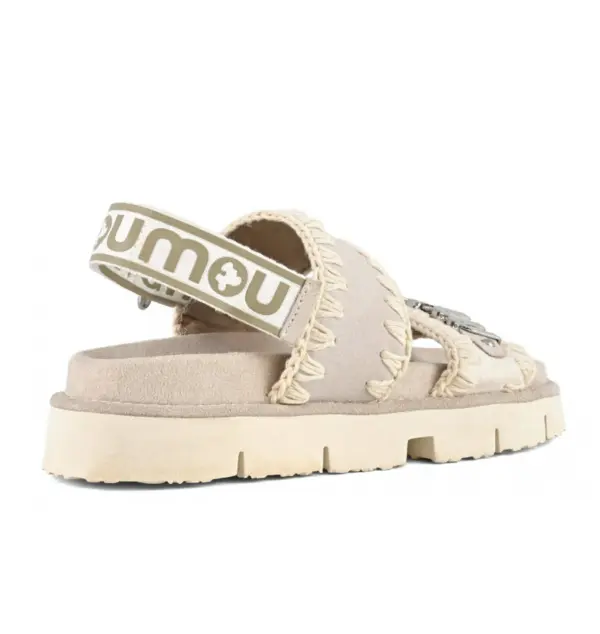 Mou Bio Sandal In Suede And Canvas