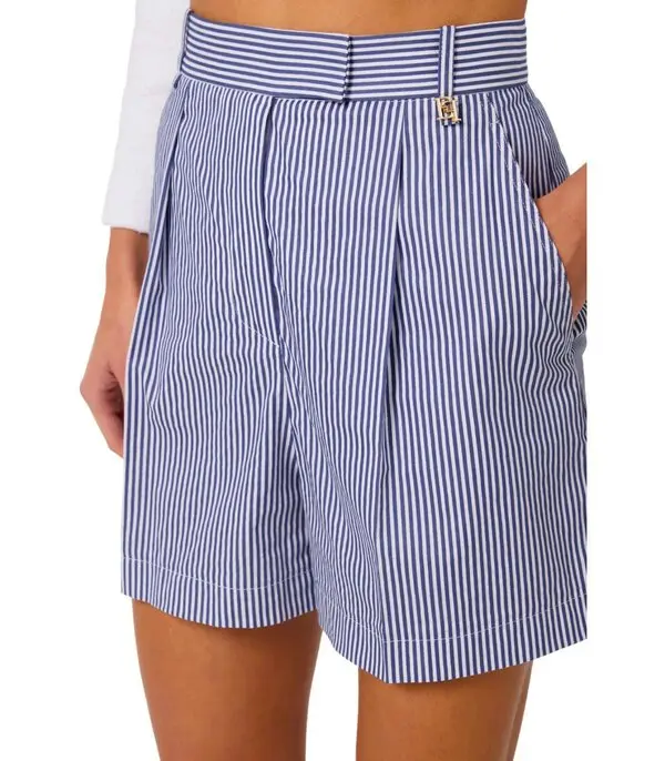 Elisabetta Franchi Striped And White Shorts