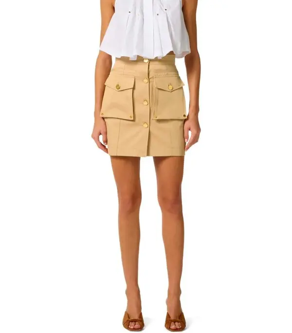 Elisabetta Franchi Camel Mini Skirt With Pockets
