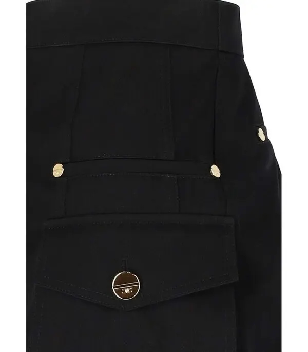 Elisabetta Franchi Cotton Shorts With Gold Logo Buttons