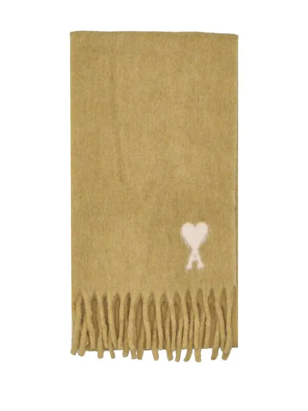 AMI Paris Echarpe De Coeur Ecru