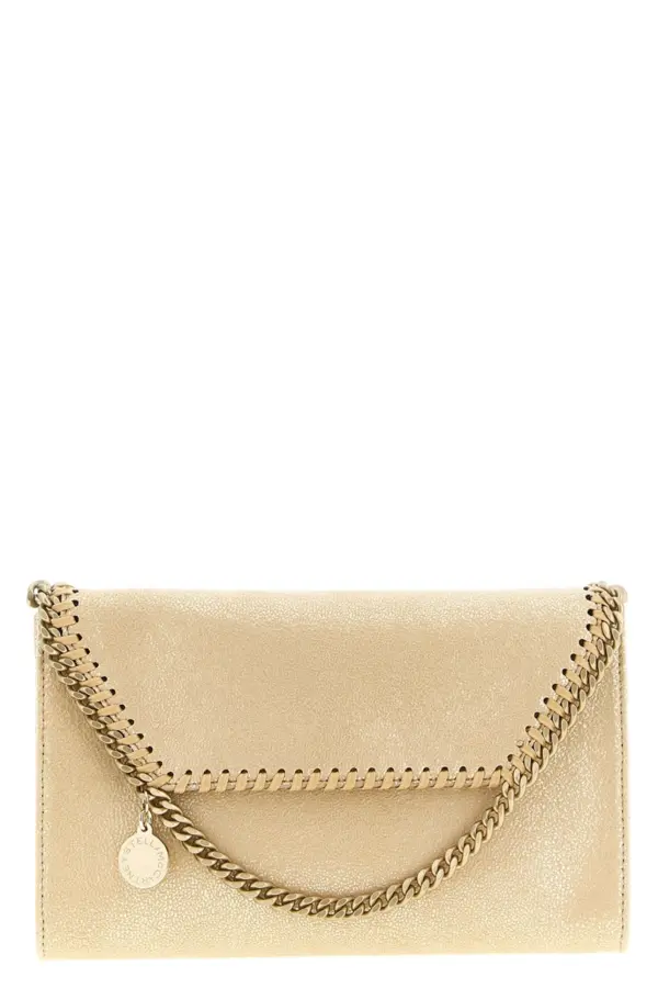 Stella McCartney Falabella Wallet W/chain Bag Eco Shiny Dotted Chamois W/tonal Chain - Gold