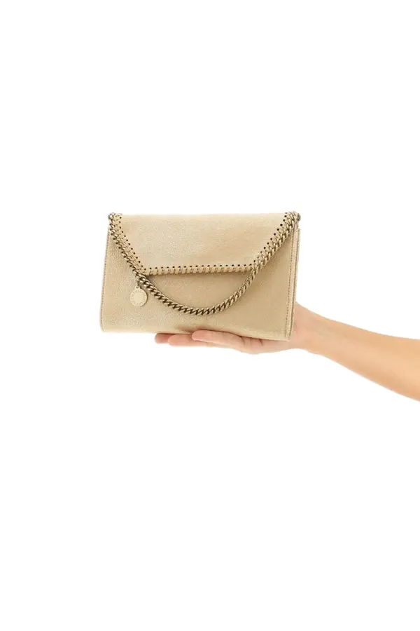 Stella McCartney Falabella Wallet W/chain Bag Eco Shiny Dotted Chamois W/tonal Chain - Gold