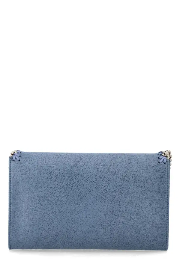 Stella McCartney Falabella Wallet W/chain Bag Eco Shaggy Deer W/light Gold Color Chain - Blu