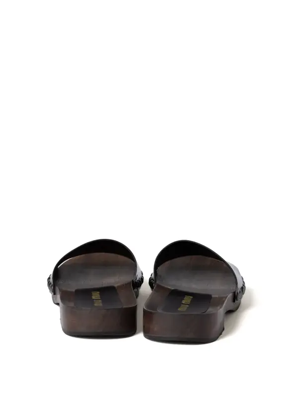 Miu Miu Patent Leather Clogs With Stud Detail