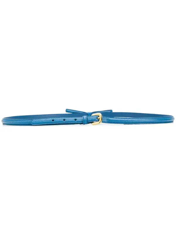 Prada Bow Detail Slim Buckle Belt - Azzurro