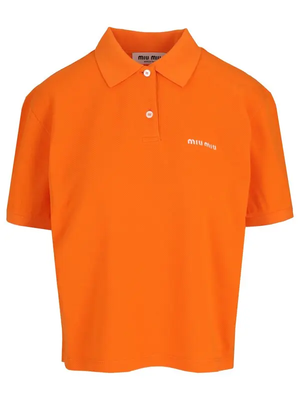 Miu Miu Jersey Piquet Polo Shirt - Arancio