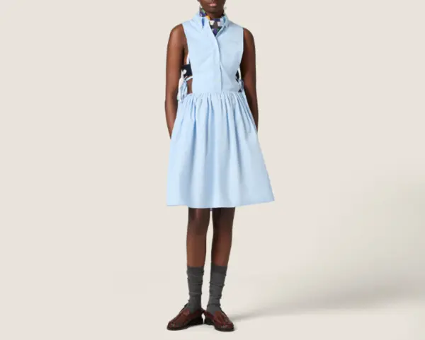 Miu Miu Popeline Dress - Azzurro