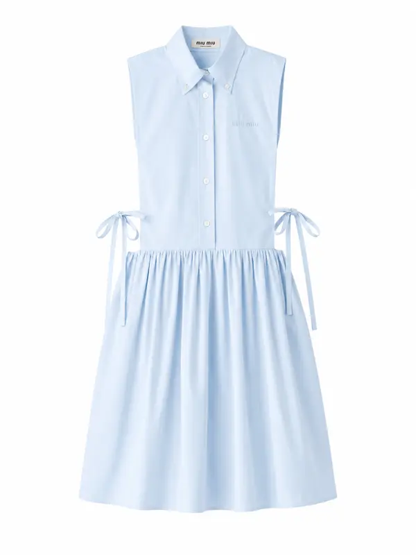 Miu Miu Popeline Dress - Azzurro