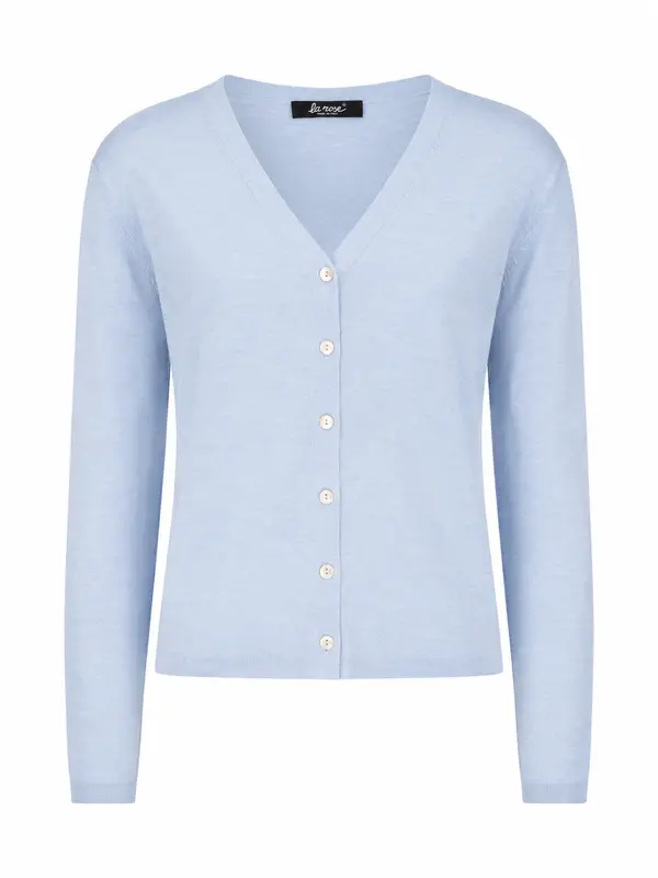 LA ROSE V-neck Button-detailed Cardigan