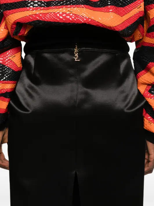 Saint Laurent Jupe Base Js44 Skirt With Slit