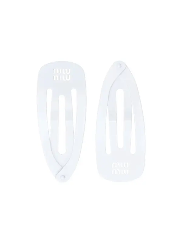 Miu Miu Accessori Capelli Miu Logo Jewels - Bianco